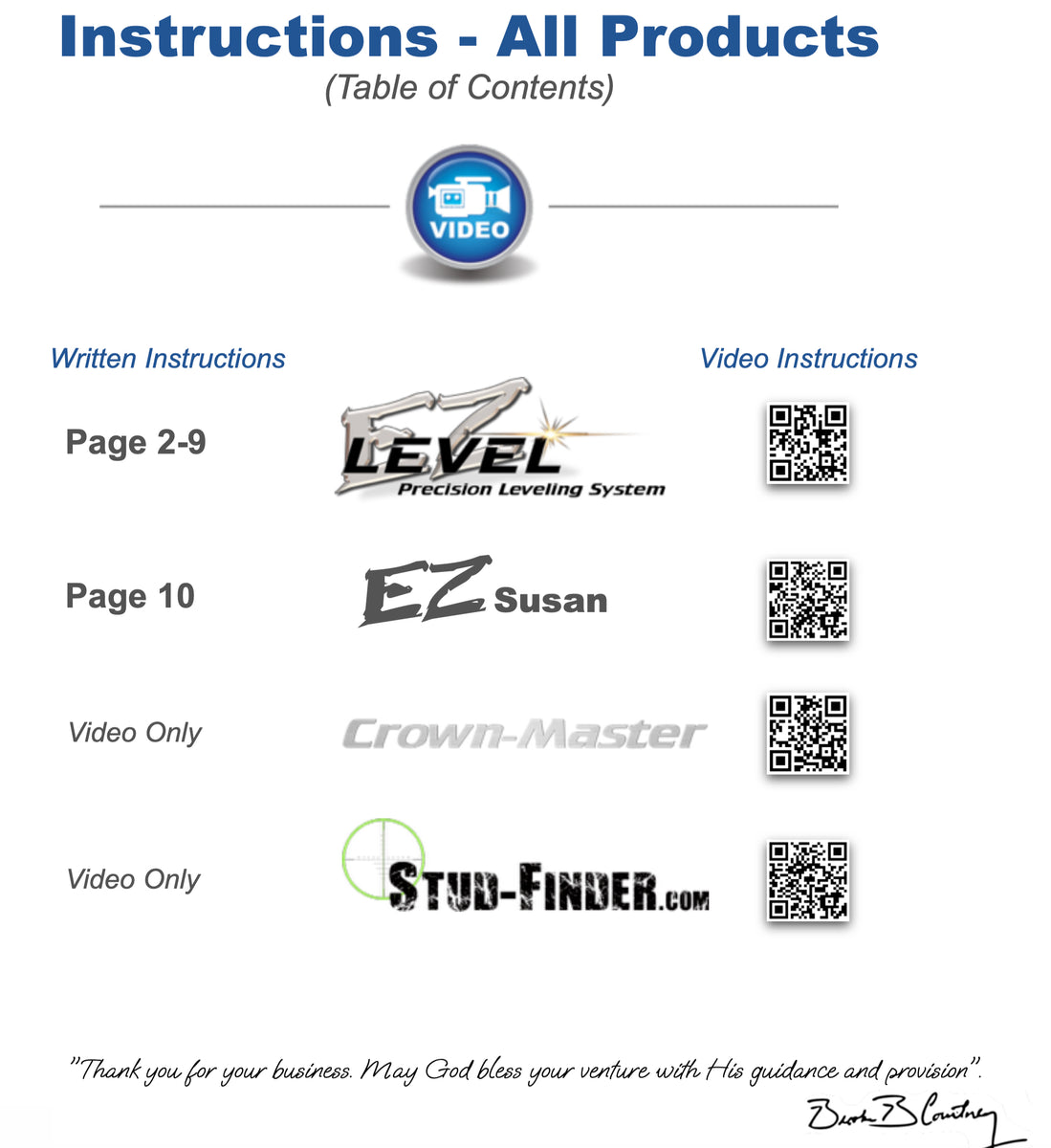 Instructions Booklet – EZ-Level